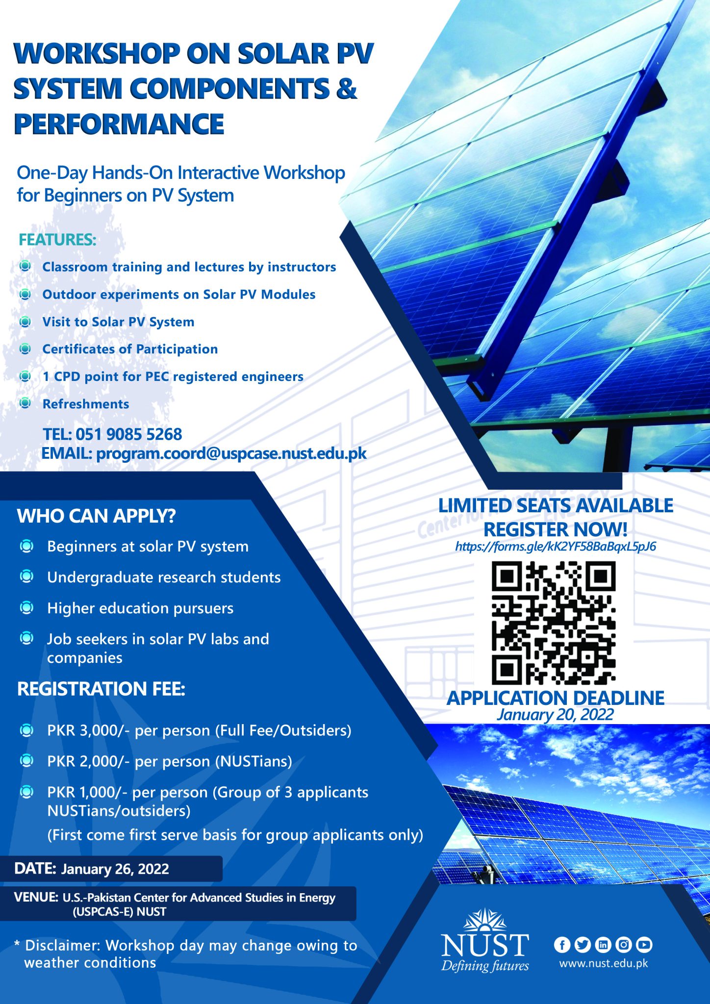 UPCOMING WORKSHOP ON SOLAR PV SYSTEM COMPONENTS & PERFORMANCE - U.S ...